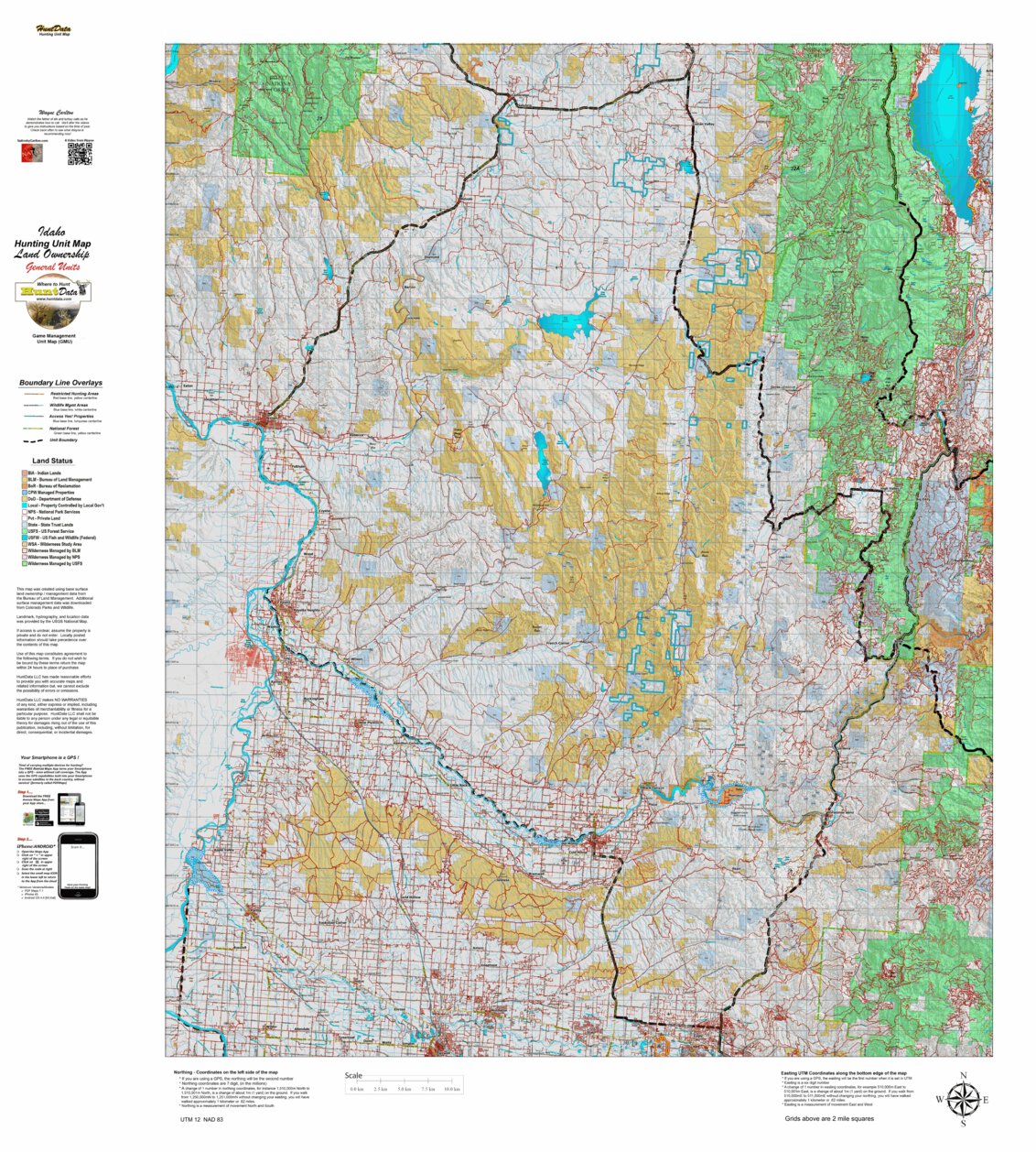 Idaho General Unit 32 Land Ownership Map by Idaho HuntData LLC | Avenza ...