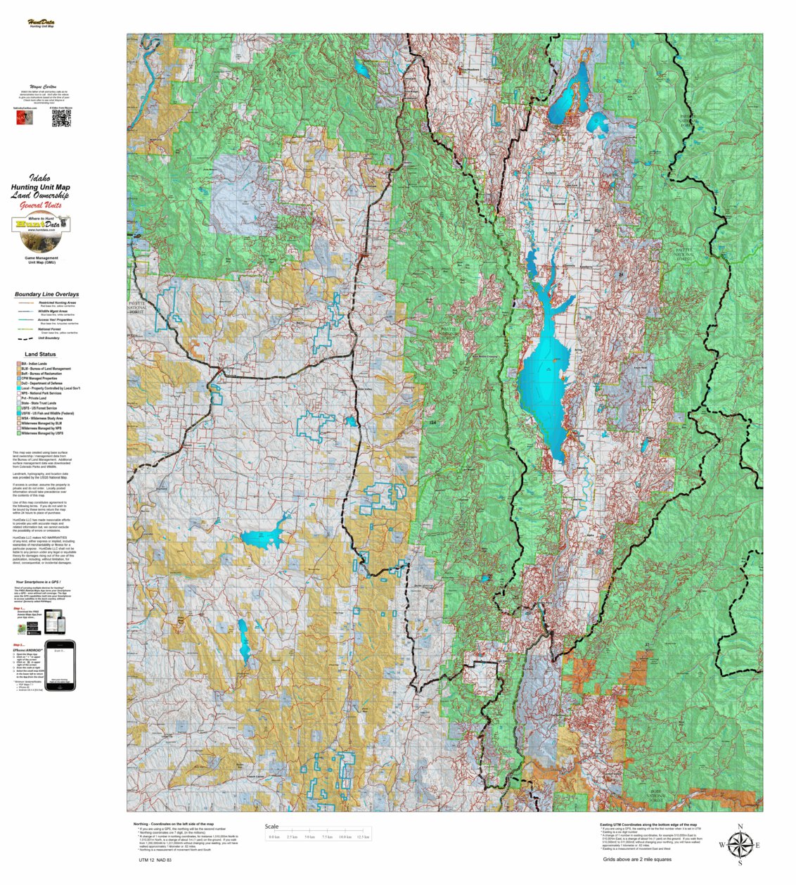 Idaho General Unit 32A Land Ownership Map by Idaho HuntData LLC ...