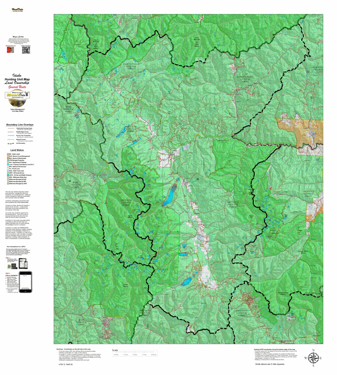 Idaho General Unit 36 Land Ownership Map by Idaho HuntData LLC | Avenza ...