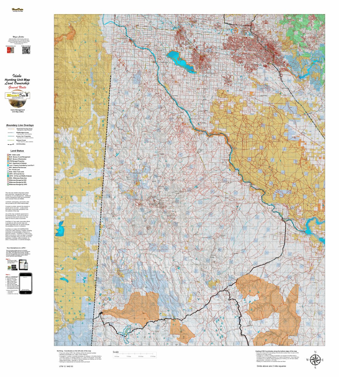 Idaho General Unit 40 Land Ownership Map by Idaho HuntData LLC | Avenza ...