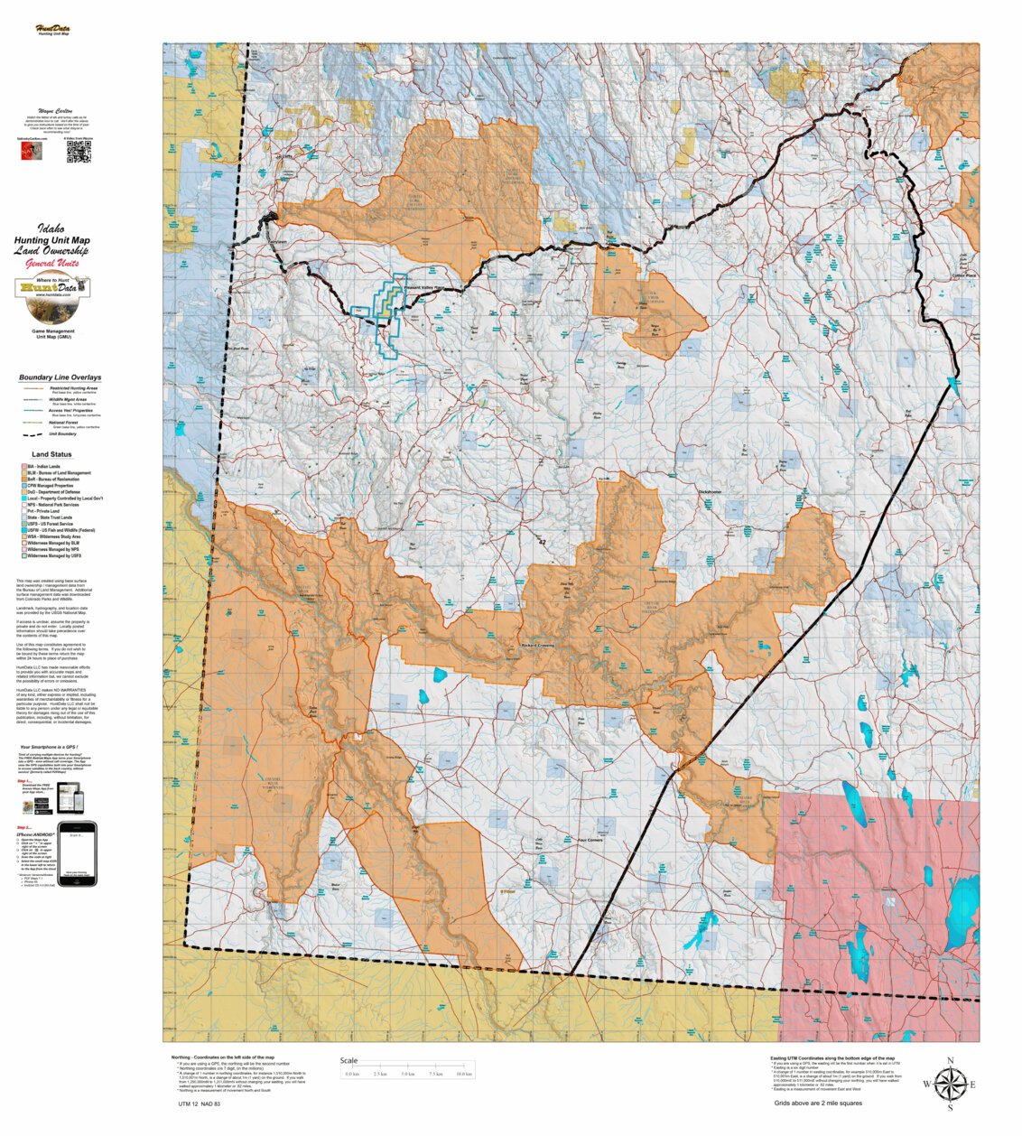 Idaho General Unit 42 Land Ownership Map by Idaho HuntData LLC | Avenza ...
