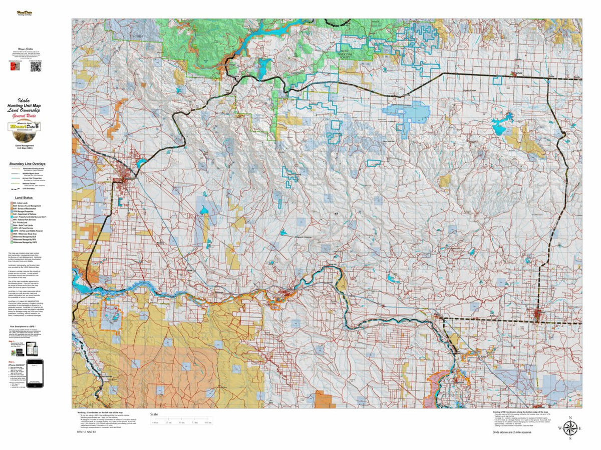 Idaho General Unit 45 Land Ownership Map by Idaho HuntData LLC | Avenza ...