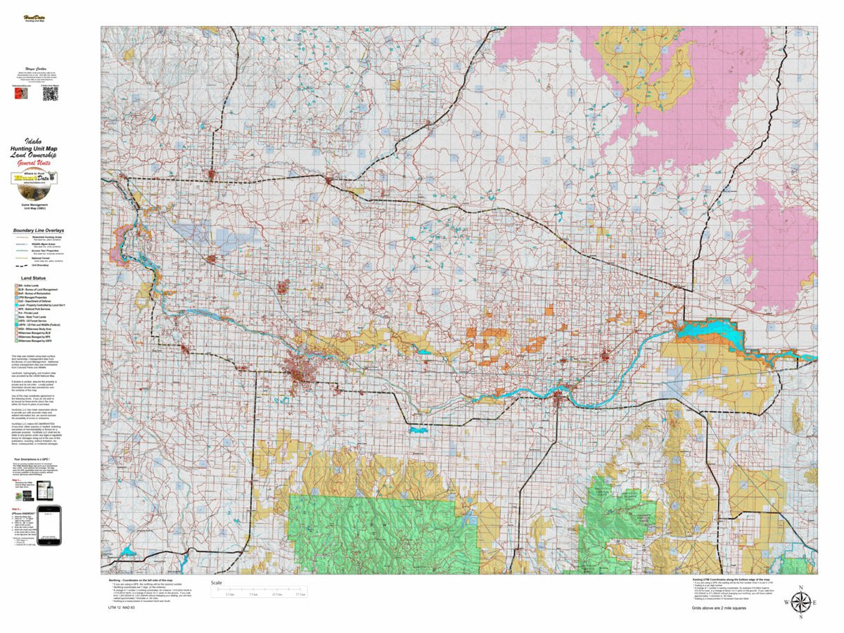 Idaho General Unit 53 Land Ownership Map by Idaho HuntData LLC | Avenza ...