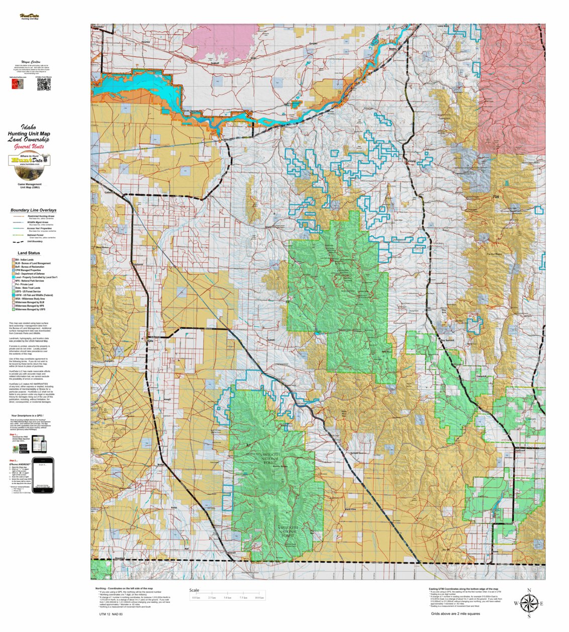 Idaho General Unit 56 Land Ownership Map by Idaho HuntData LLC | Avenza ...