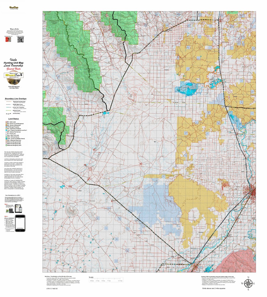 Idaho General Unit 63 Land Ownership Map by Idaho HuntData LLC | Avenza ...