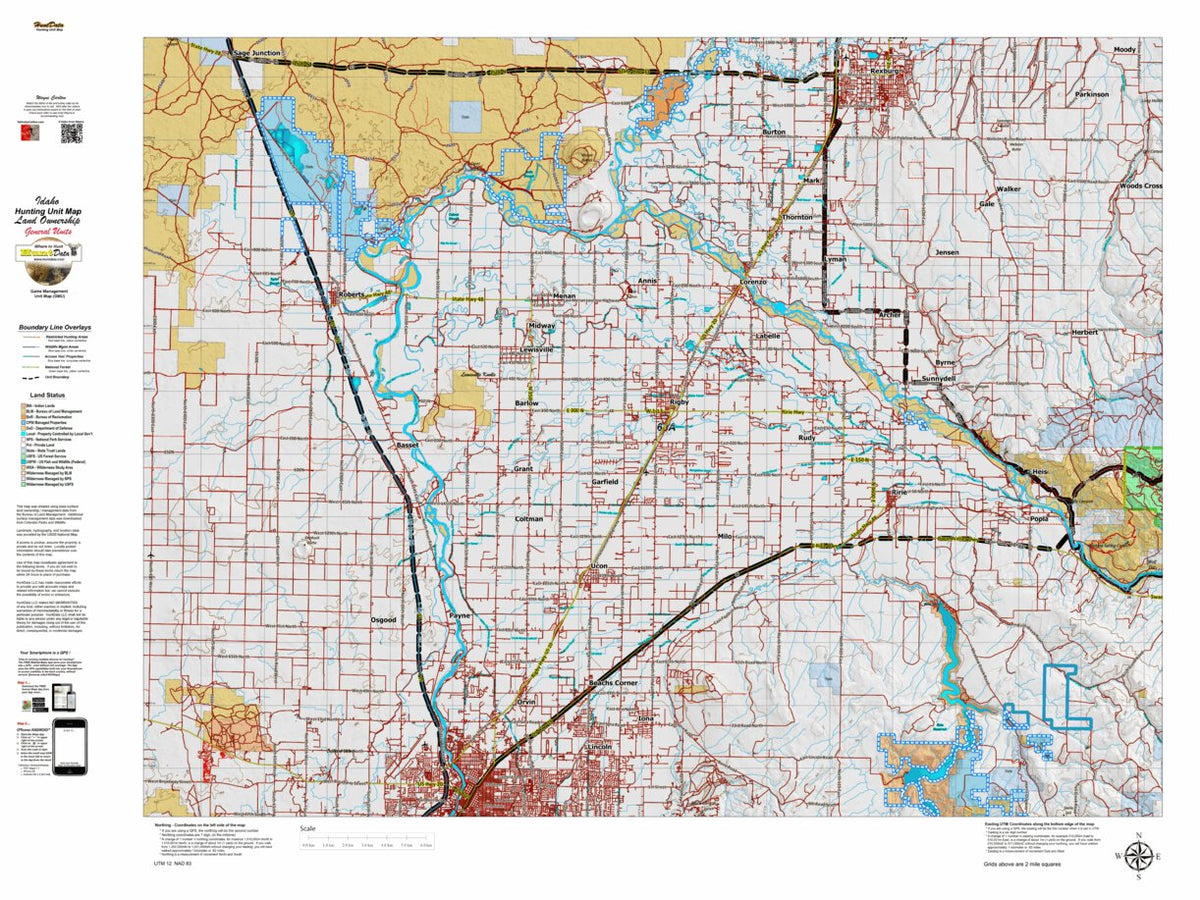 Idaho General Unit 63A Land Ownership Map by Idaho HuntData LLC ...