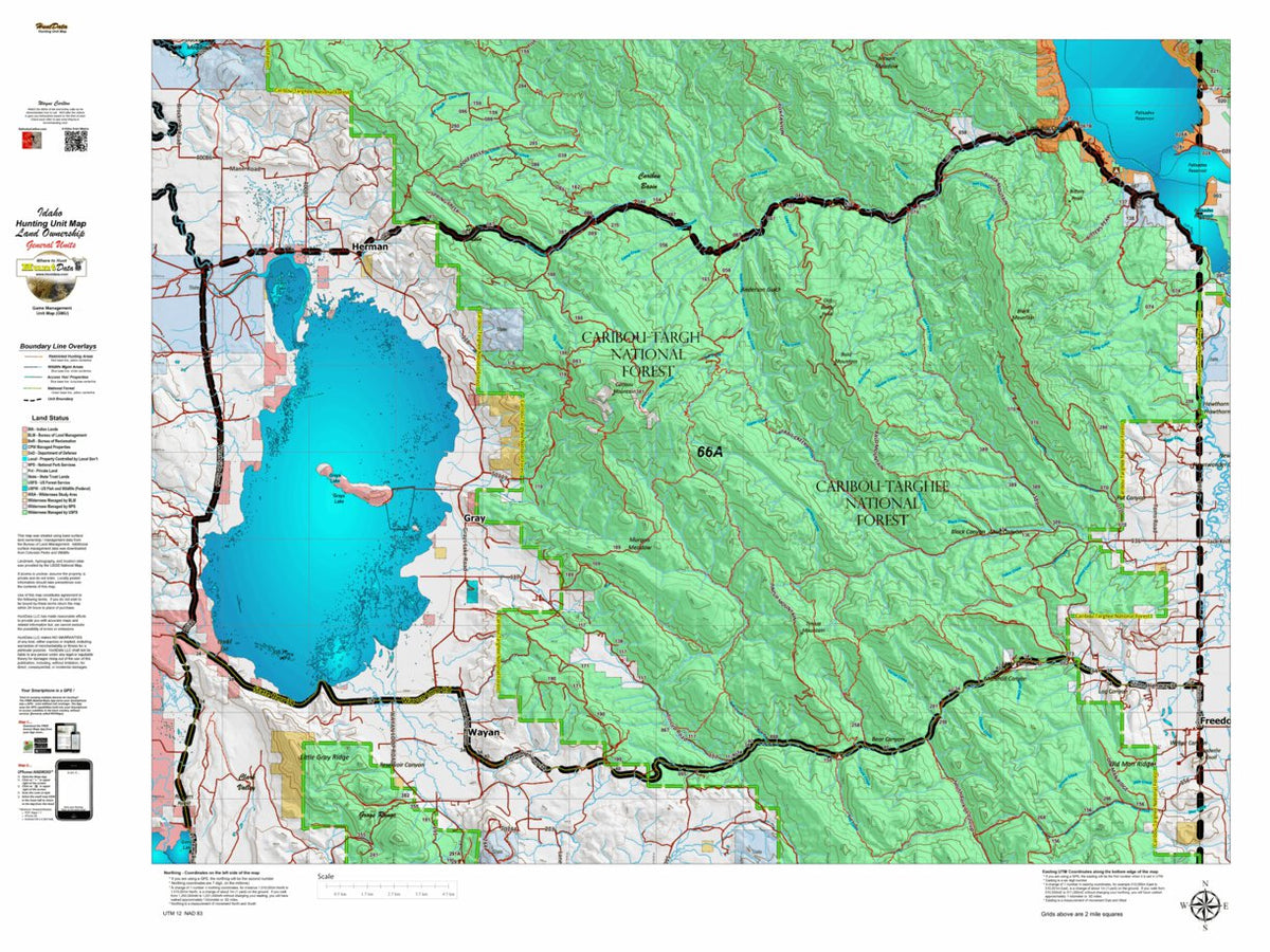 Idaho General Unit 66A Land Ownership Map by Idaho HuntData LLC ...