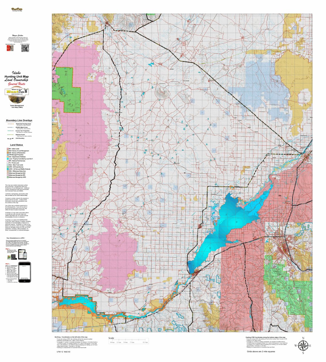 Idaho General Unit 68 Land Ownership Map by Idaho HuntData LLC | Avenza ...