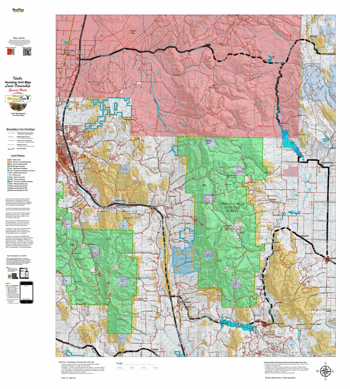 Idaho General Unit 71 Land Ownership Map by Idaho HuntData LLC | Avenza ...