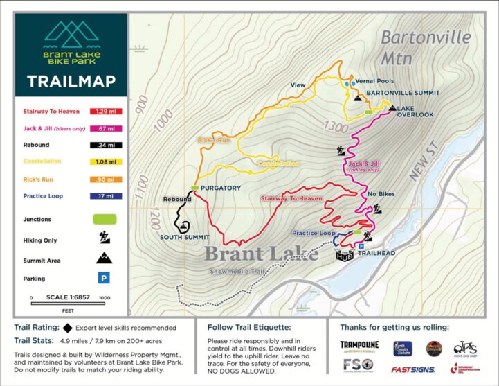 Brant Lake Bike Park Map by ingram design workshop | Avenza Maps