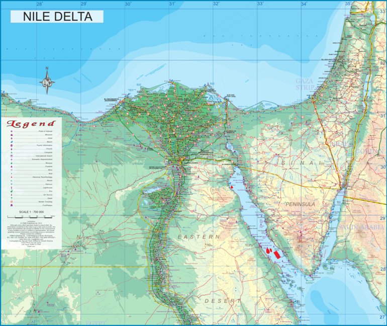 Nile Delta, Egypt - ITMB Map by ITMB Publishing Ltd. | Avenza Maps