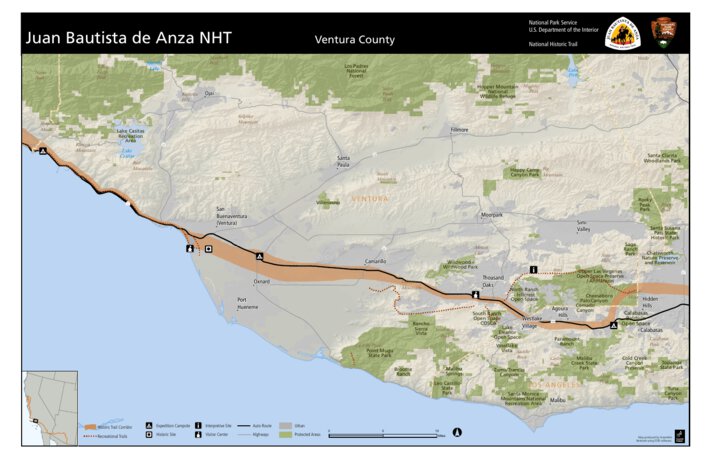 Anza Trail: Ventura County Map by Juan Bautista de Anza National ...