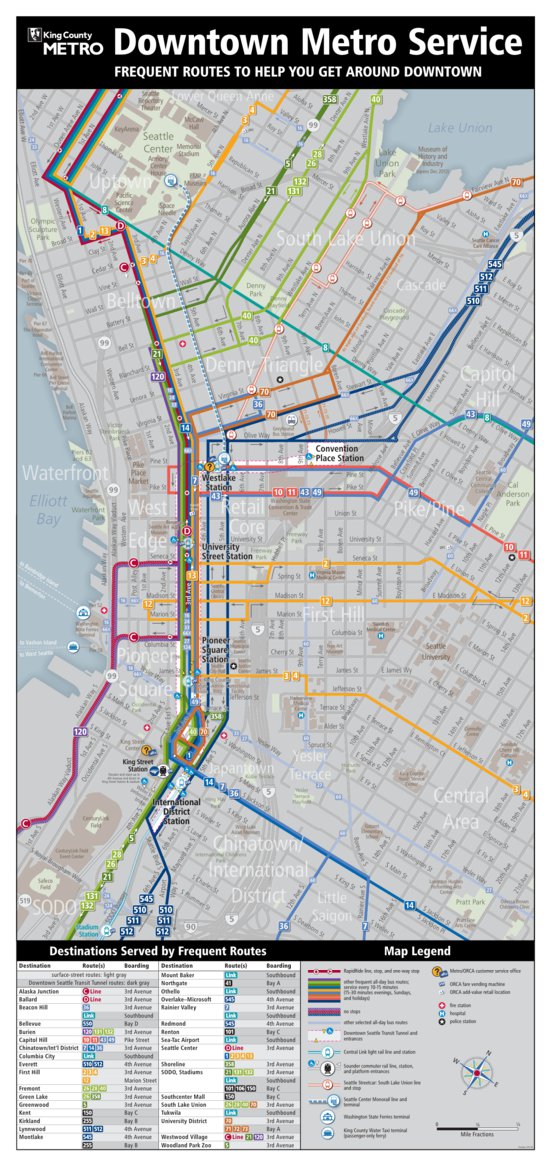 Metro Transit Downtown Seattle Map by King County Metro Transit ...
