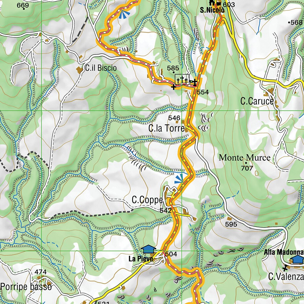 Cammino di San Francesco 1:25.000 from Gubbio to Assisi Map by L ...
