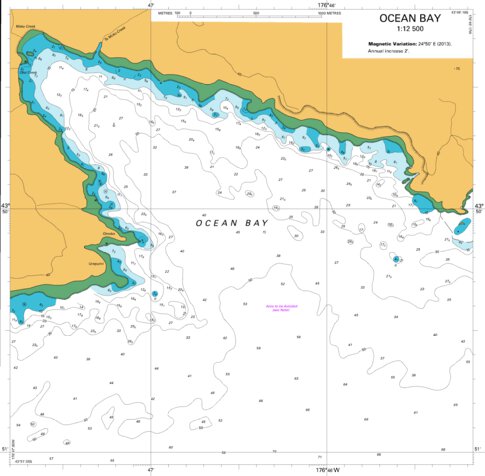 Ocean Bay Map by Land Information New Zealand | Avenza Maps