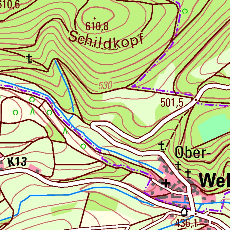 Baar (1:25,000) Map by Landesamt fur Vermessung und ...