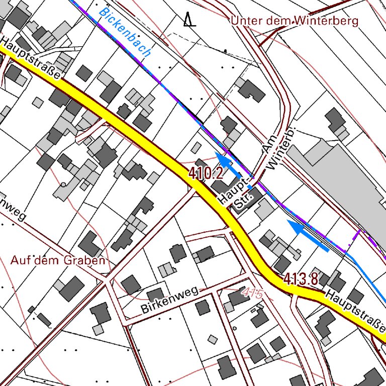 Bickenbach (1:5,000) Map by Landesamt fur Vermessung und ...