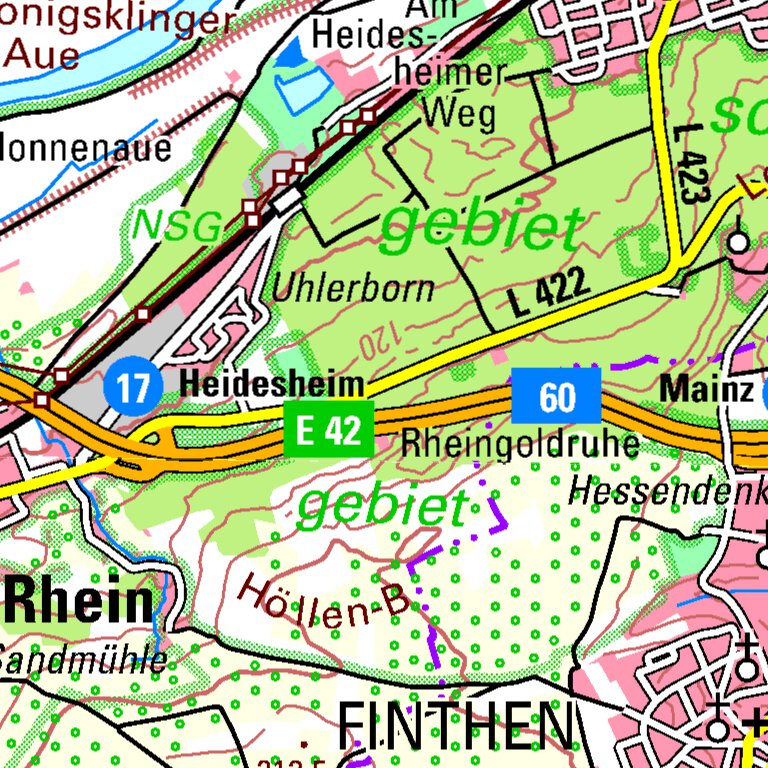 Mainz (1:100,000) Map by Landesamt fur Vermessung und ...