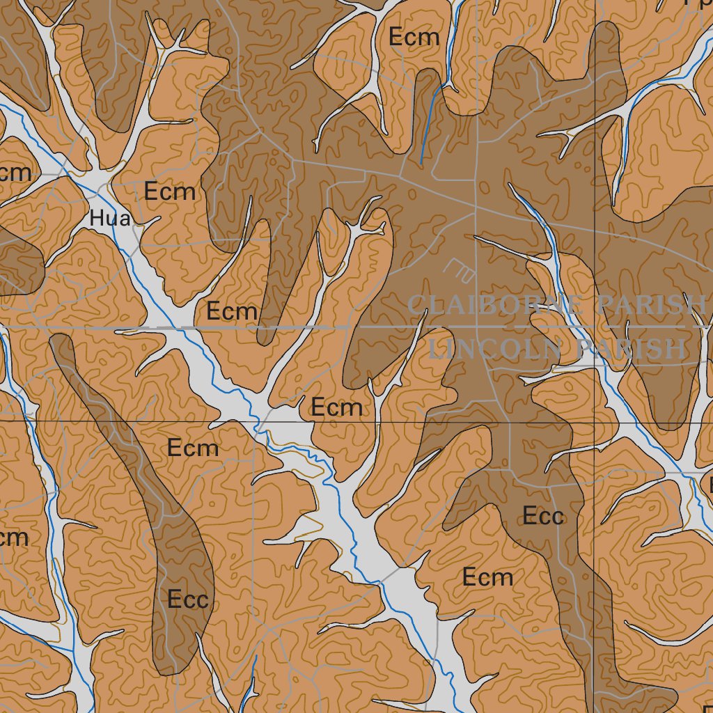 Monroe North 100k surface geology Map by Louisiana Geological Survey ...
