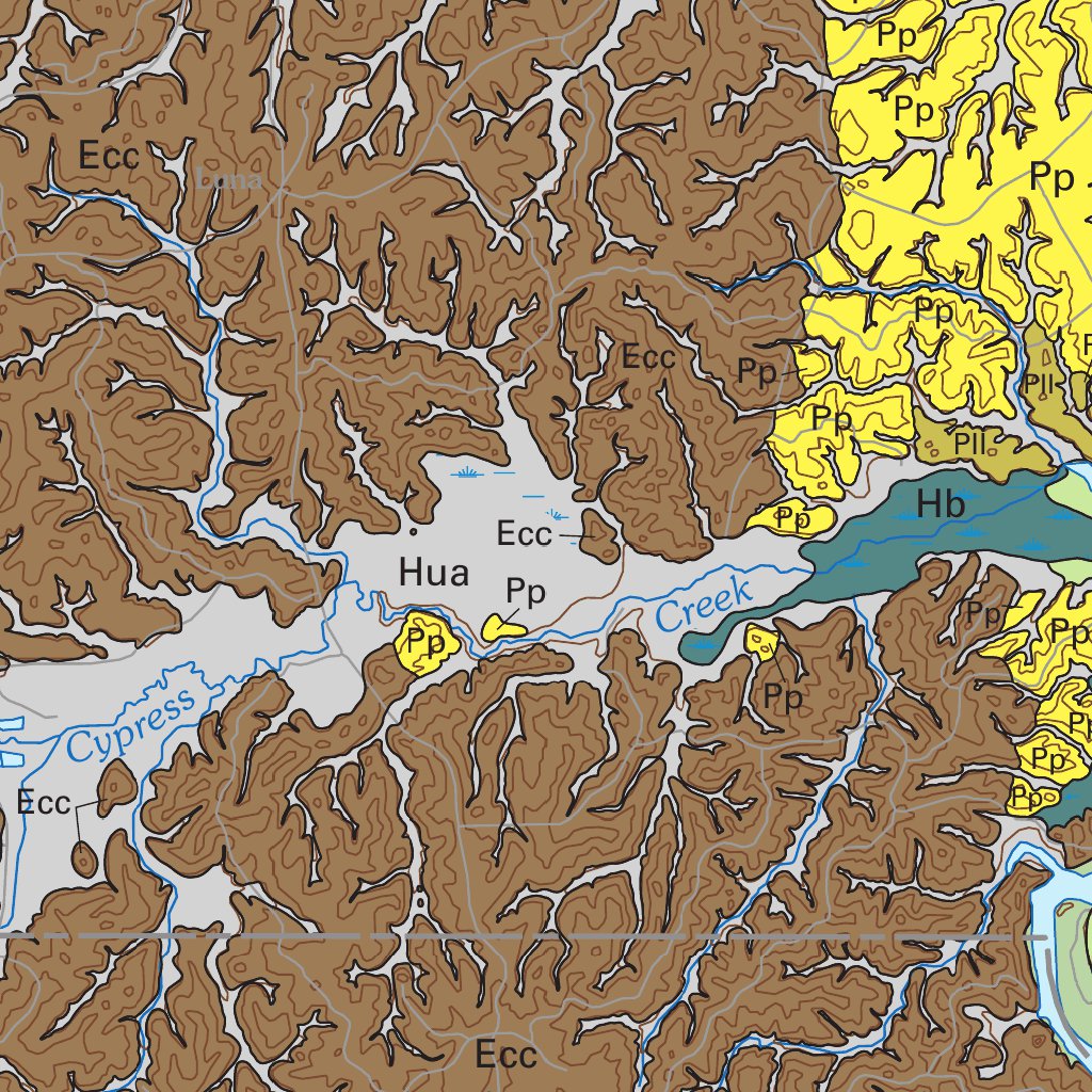 Monroe South 100k surface geology Map by Louisiana Geological Survey ...