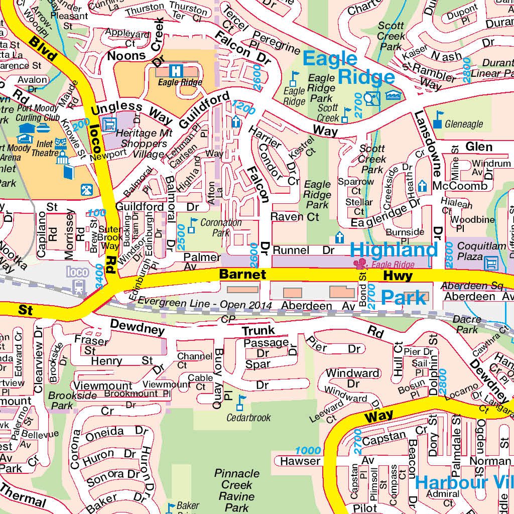 Coquitlam, Port Coquitlam, Port Moody, Belcarra and Anmore, BC Map by ...