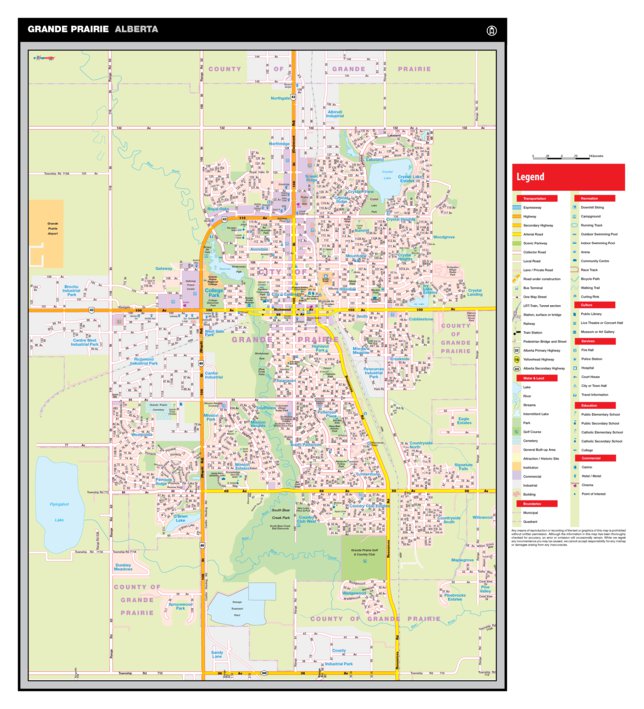 Grande Prairie, AB Map by Mapmobility Corp. | Avenza Maps