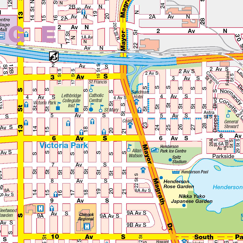 Lethbridge, AB Map by Mapmobility Corp. | Avenza Maps