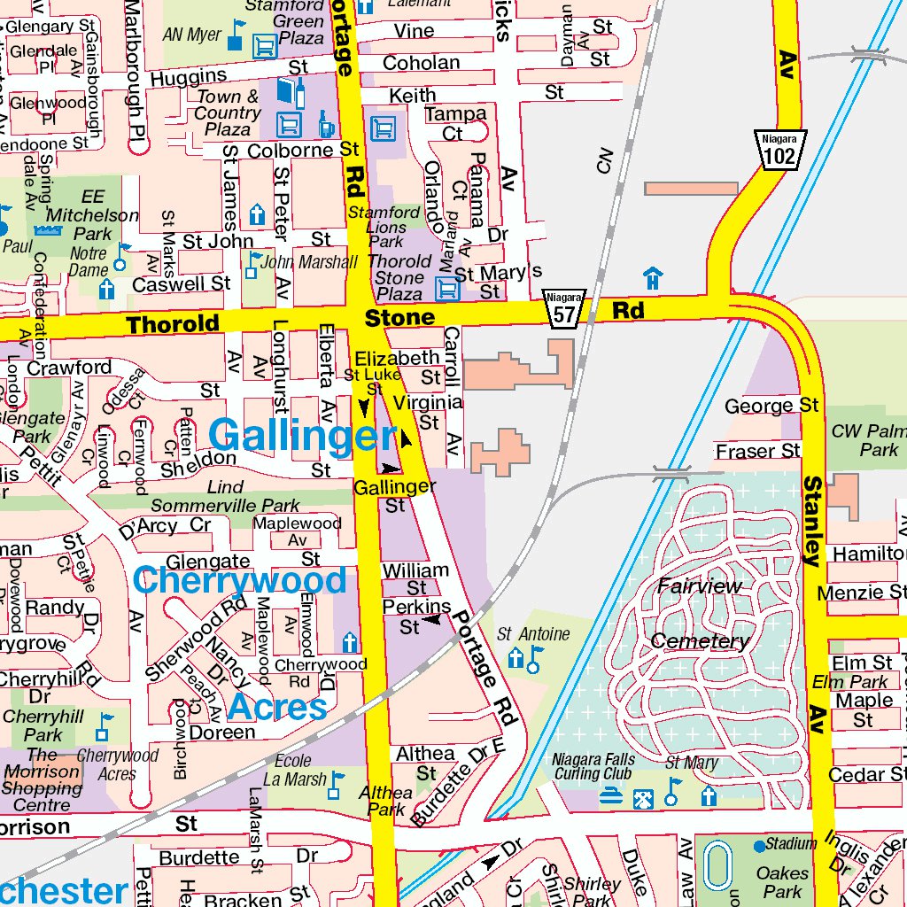 Niagara Falls and Niagara-on-the-Lake, ON Map by Mapmobility Corp ...