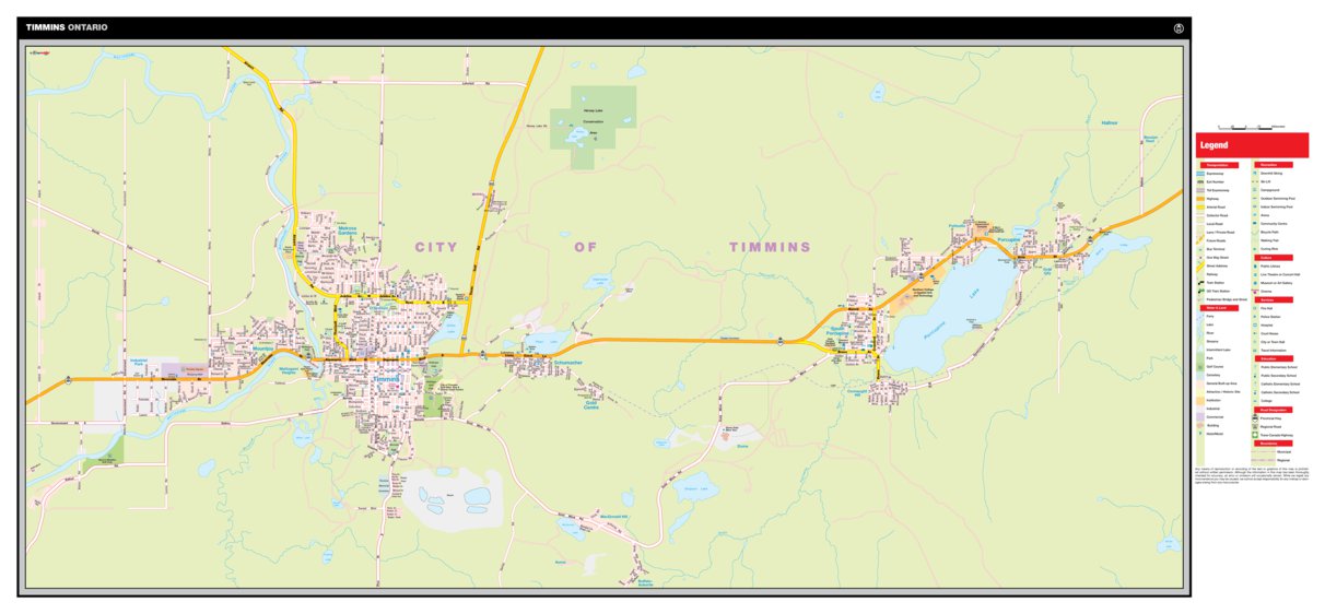 Timmins, ON Map by Mapmobility Corp. | Avenza Maps