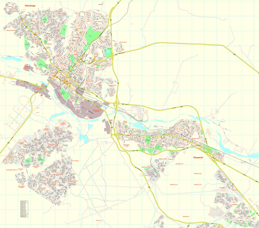 Port Elizabeth StreetMap - Uitenhage Map by MapStudio | Avenza Maps