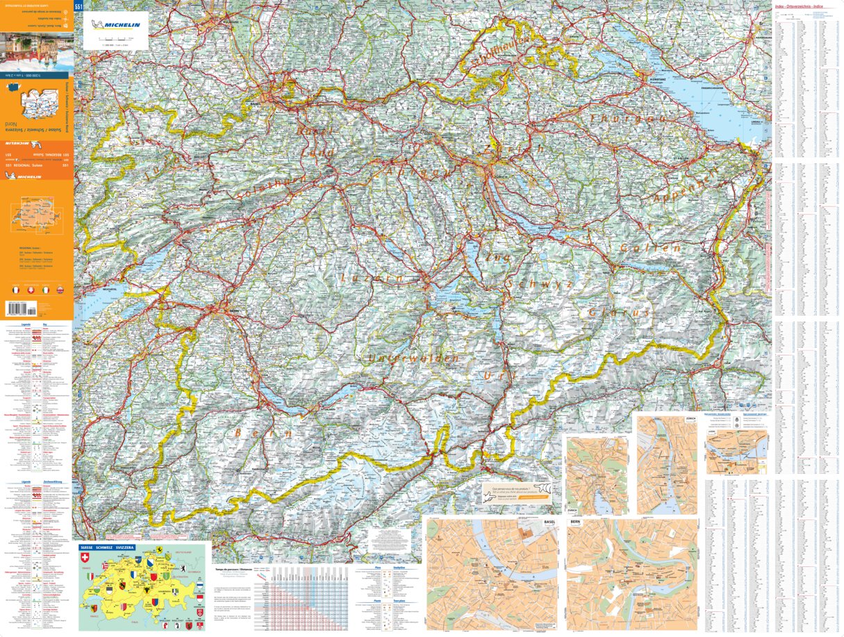 Suisse / Schweiz / Svizzera Nord Map by Michelin | Avenza Maps