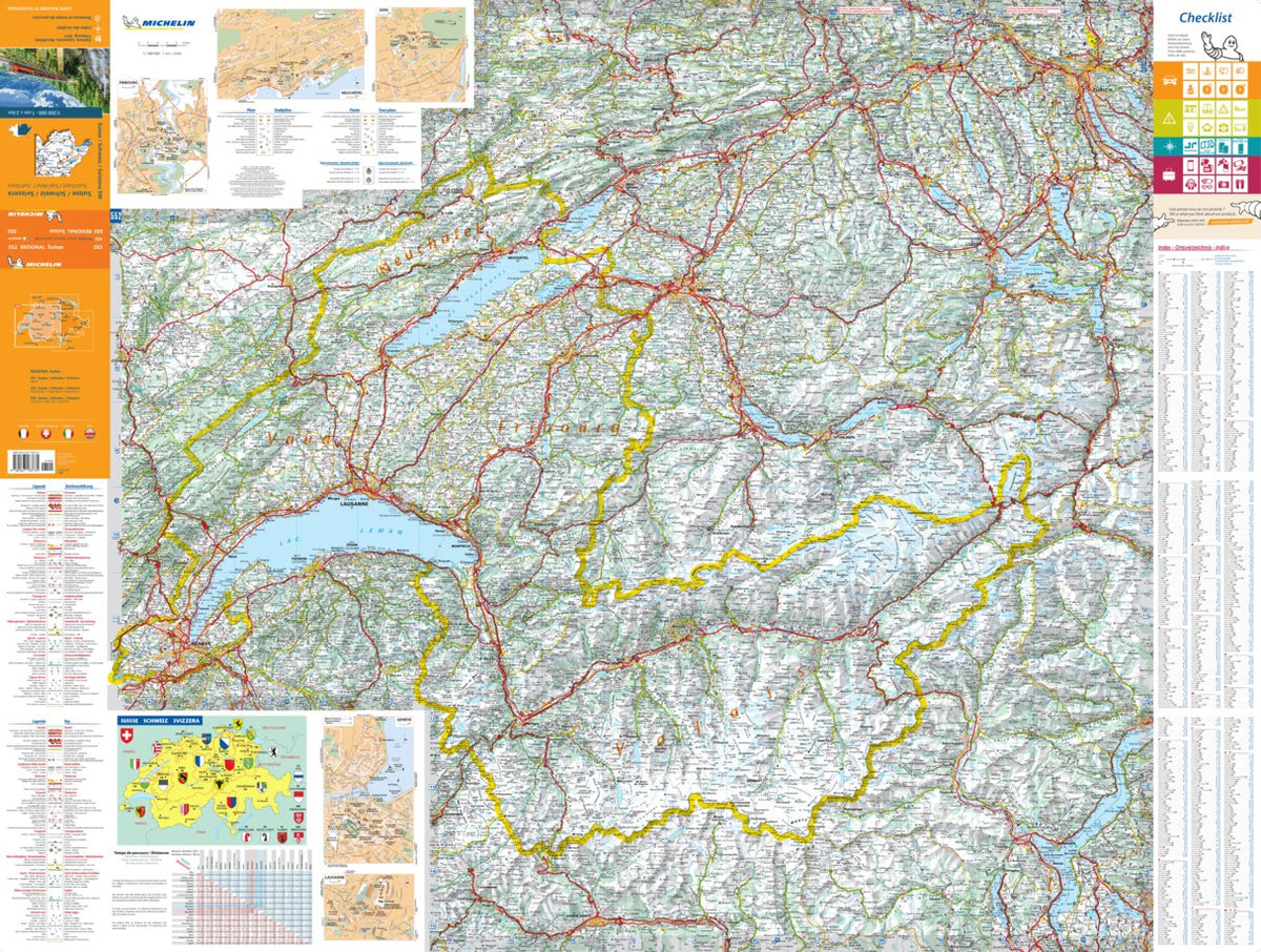 Suisse / Schweiz / Svizzera Sud-Ouest / Süd-West / Sud-Ovest Map by ...