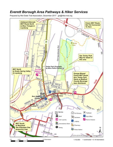 Mid State Trail Everett Borough Services Map by Mid State Trail ...