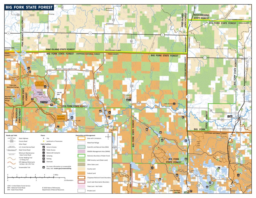 Big Fork State Forest Map by Minnesota Department of Natural Resources ...