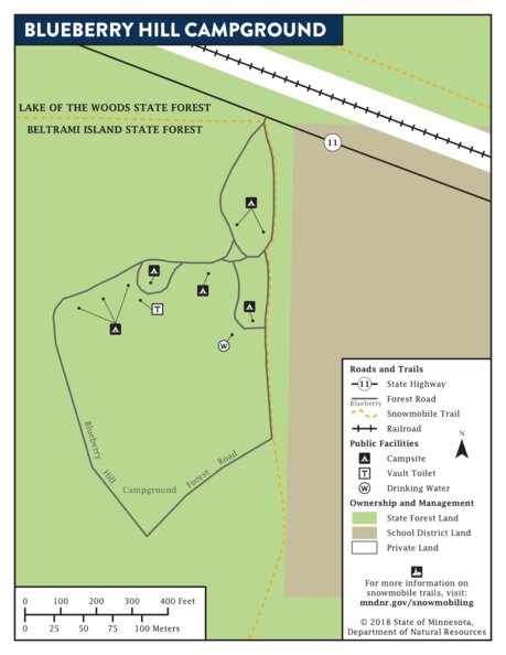 Blueberry Hill Campground, Beltrami Island State Forest Map by ...