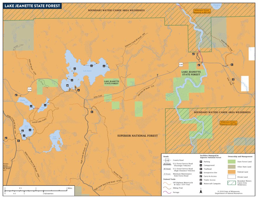 Lake Jeanette State Forest Map by Minnesota Department of Natural ...