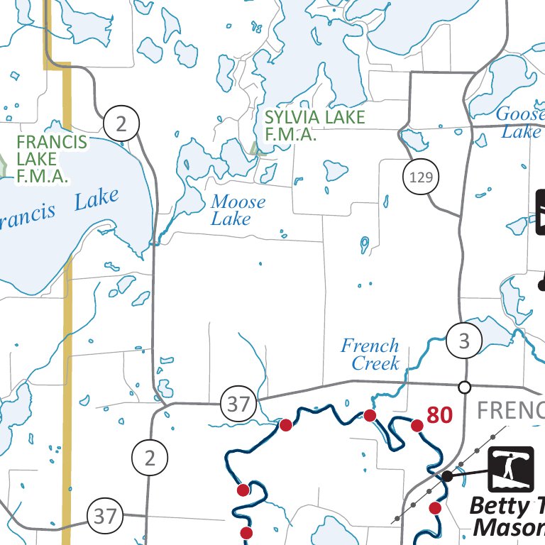 North Fork Crow River State Water Trail Map 1 from Koronis Lake to ...
