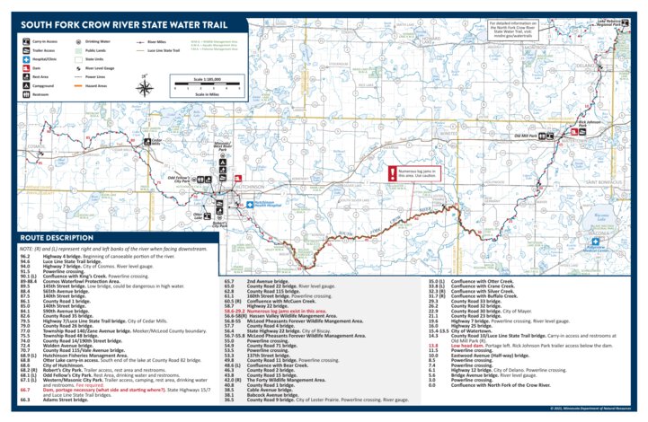 South Fork Crow River State Water Trail MNDNR Map by Minnesota ...