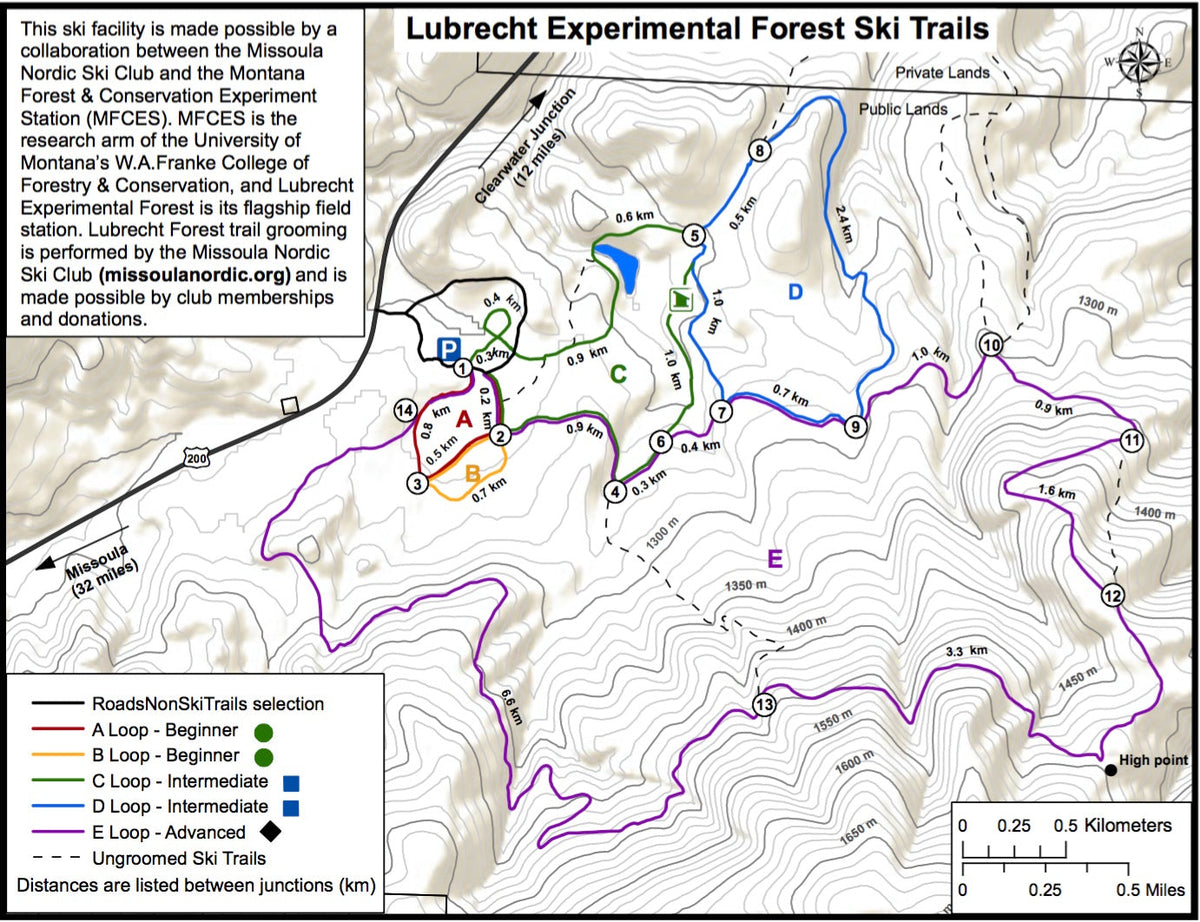 Lubrecht Ski Trails Map by Missoula Nordic Ski Club | Avenza Maps