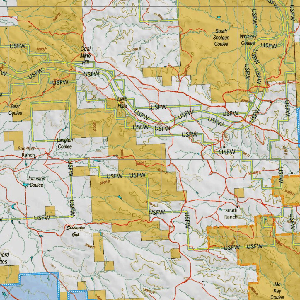 Montana Antelope Hunting District 700 Land Ownerhip Map by Montana ...