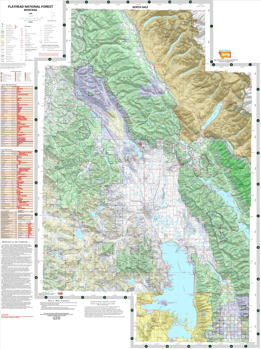 Flathead National Forest North (1 of 2) Map by MontanaGPS | Avenza Maps