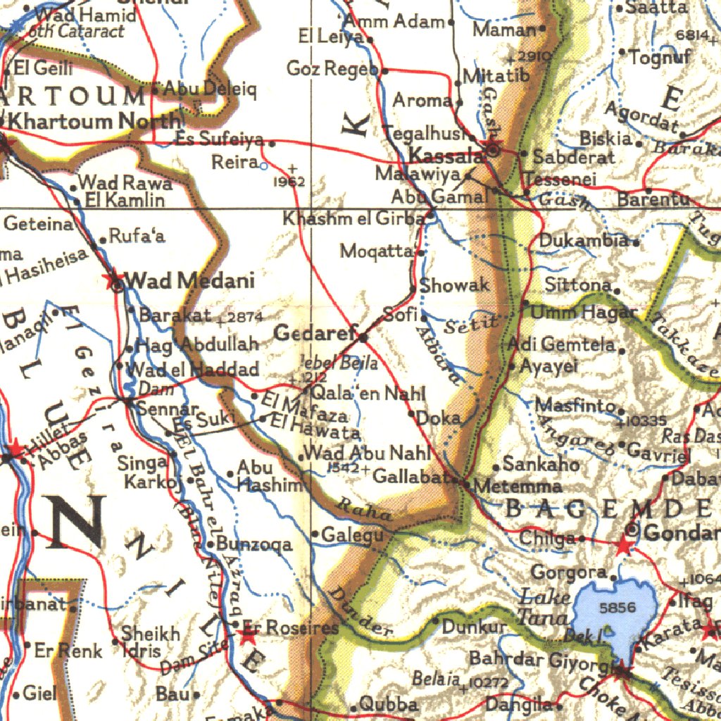 Africa, Countries Of The Nile 1963 Map by National Geographic | Avenza Maps