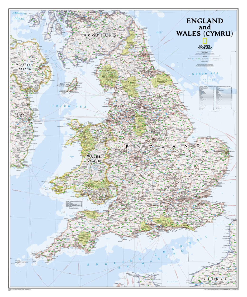 England & Wales Classic Map by National Geographic | Avenza Maps