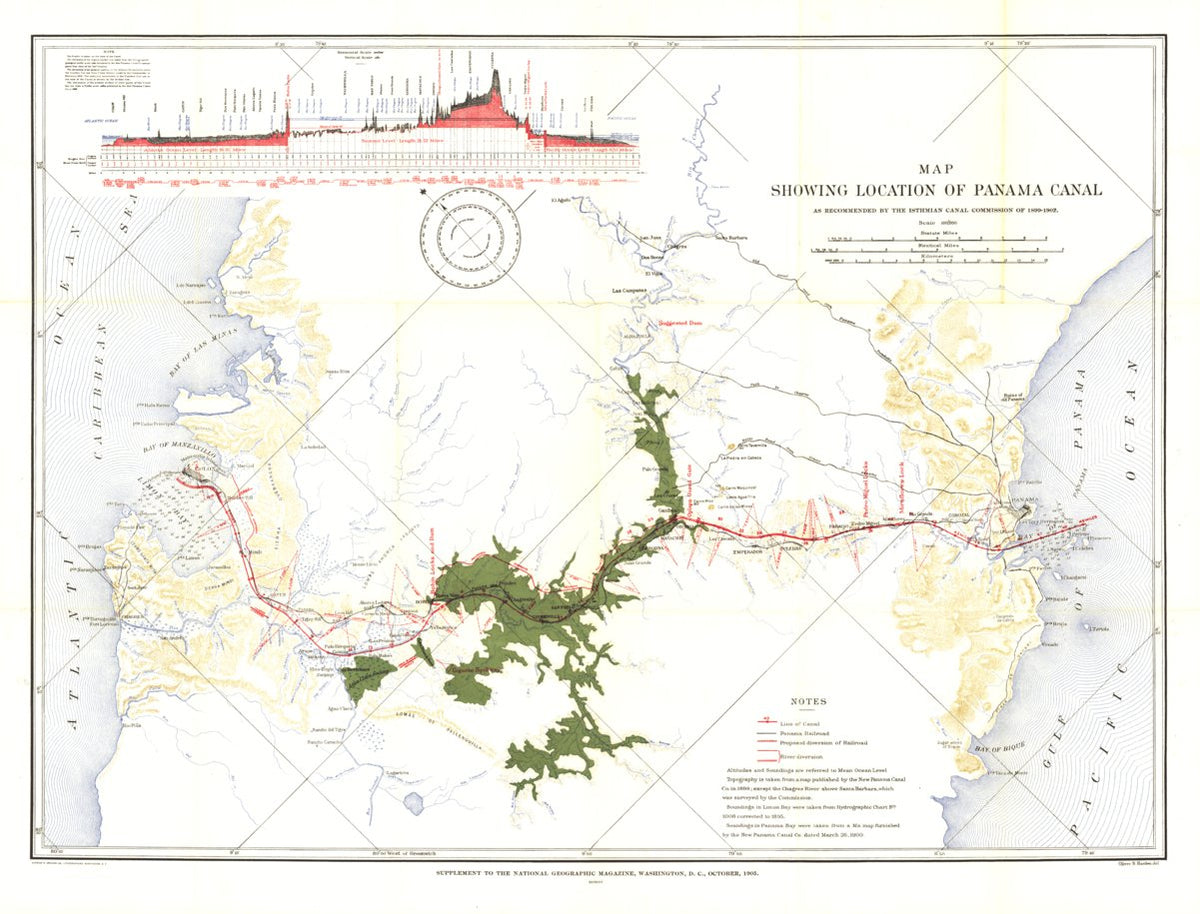 Panama Canal Location 1899-1902 Map by National Geographic | Avenza Maps