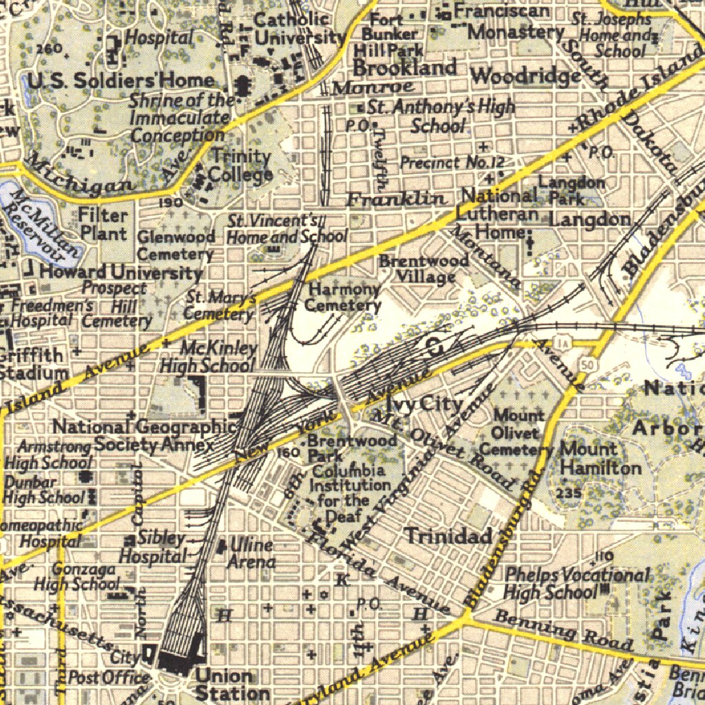 Suburban Washington DC, Maryland & Virginia 1948 Map by National Geographic | Avenza Maps