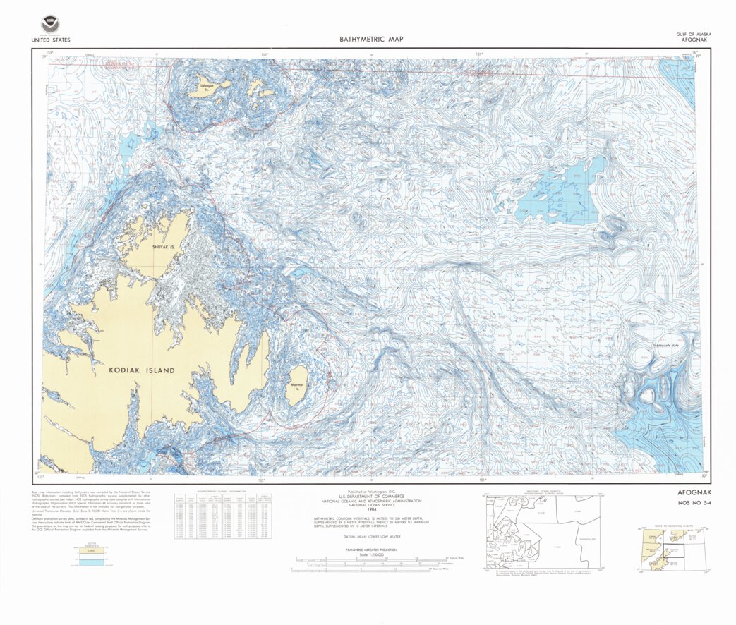 Afognak (NO 5-4) Map by National Oceanographic & Atmospheric ...