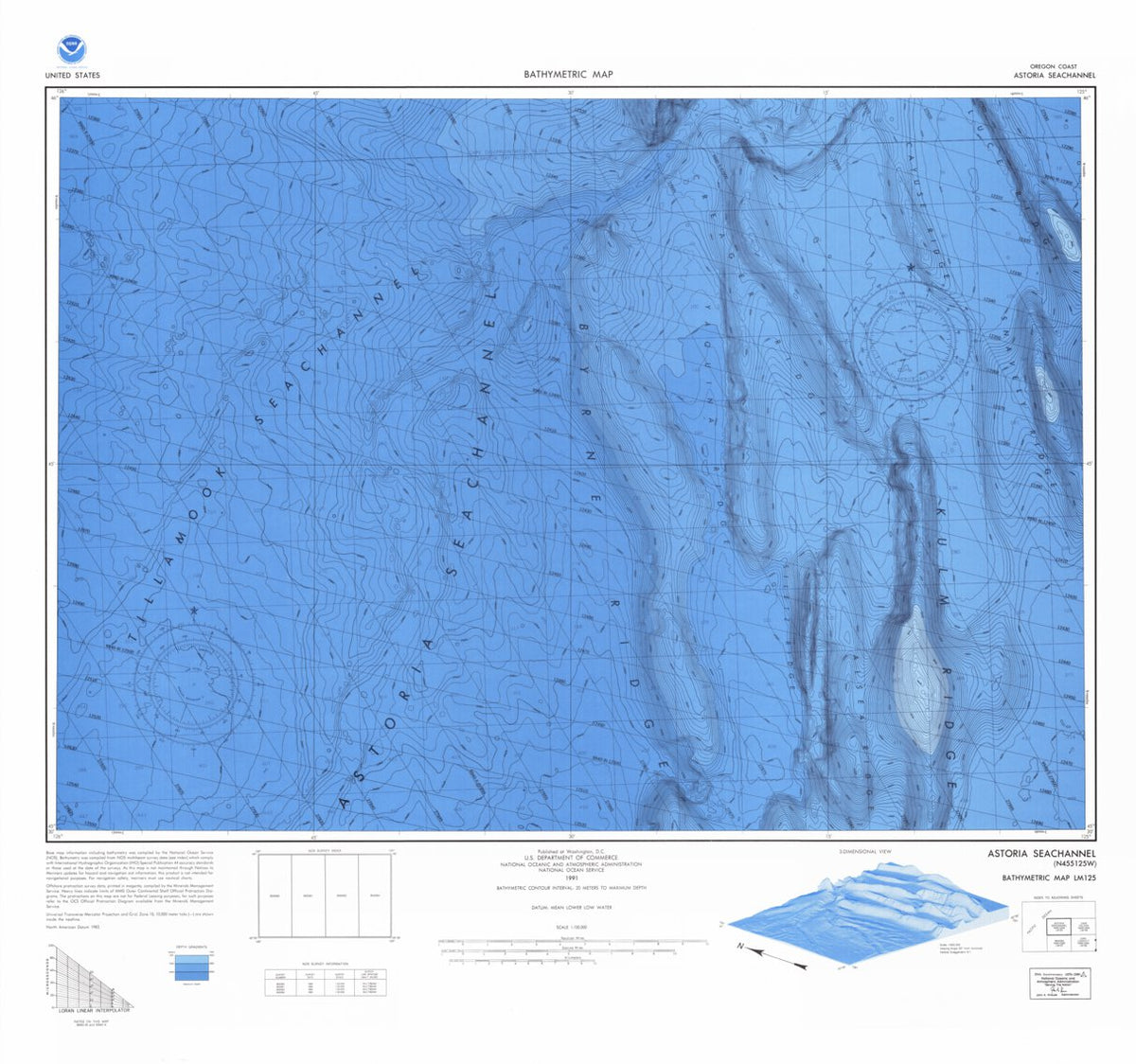 Astoria Seachannel (LM-125) Map by National Oceanographic & Atmospheric ...