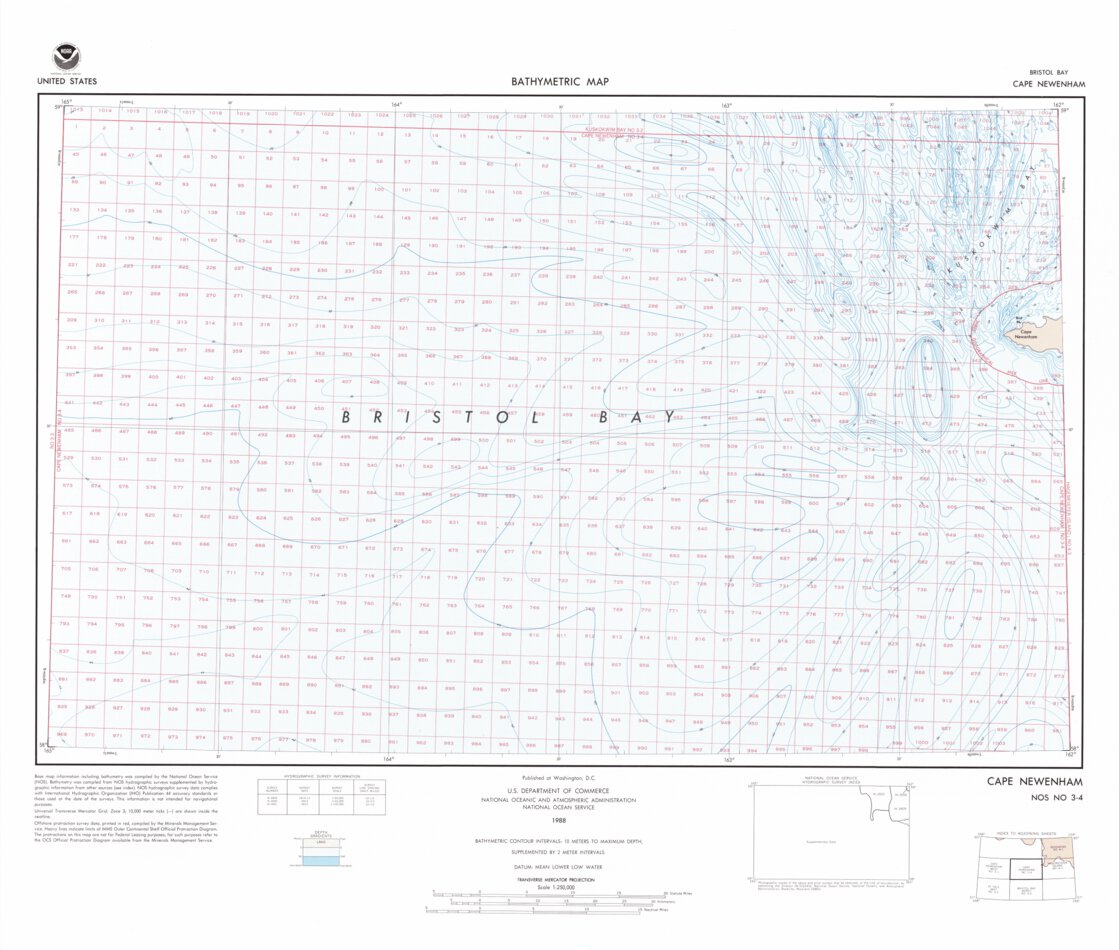 Cape Newenham (NO 3-4) Map by National Oceanographic & Atmospheric ...