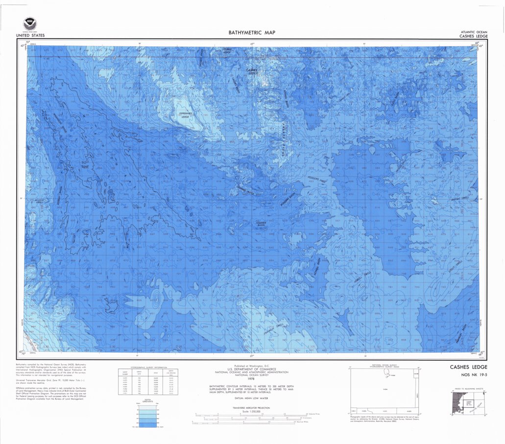 Cashes Ledge (NK 19-5) Map by National Oceanographic & Atmospheric ...