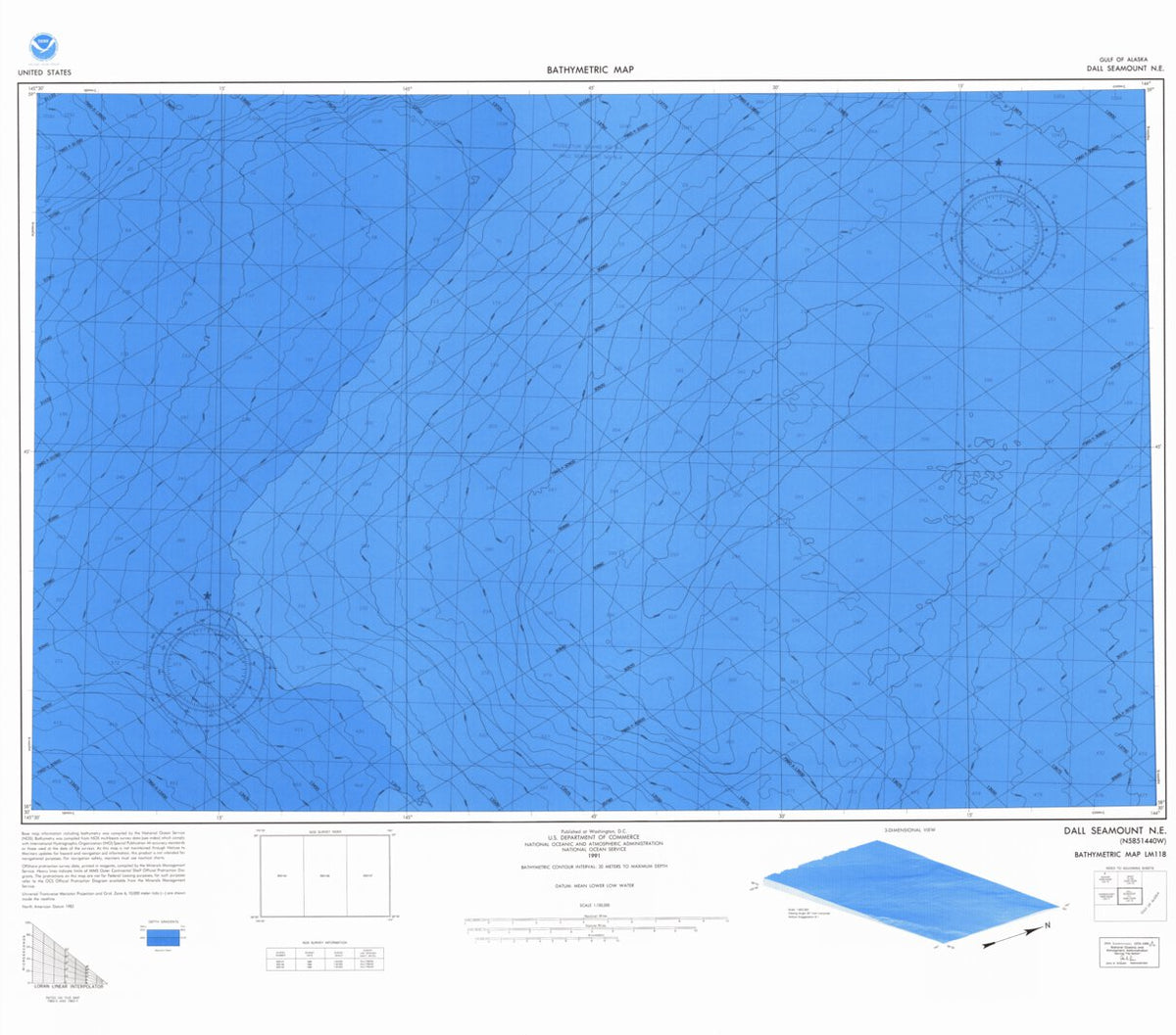 Dall Seamount N.E. (LM-118) Map by National Oceanographic & Atmospheric ...